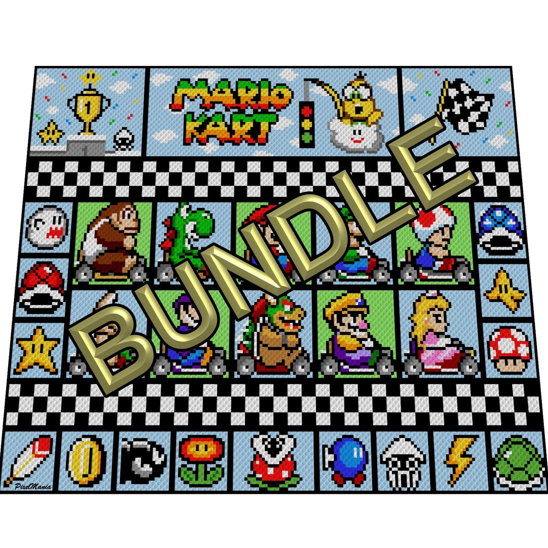 BUNDLE - Mario KART XXL Blanket - Super Mario Inspired Graph for Throw ...