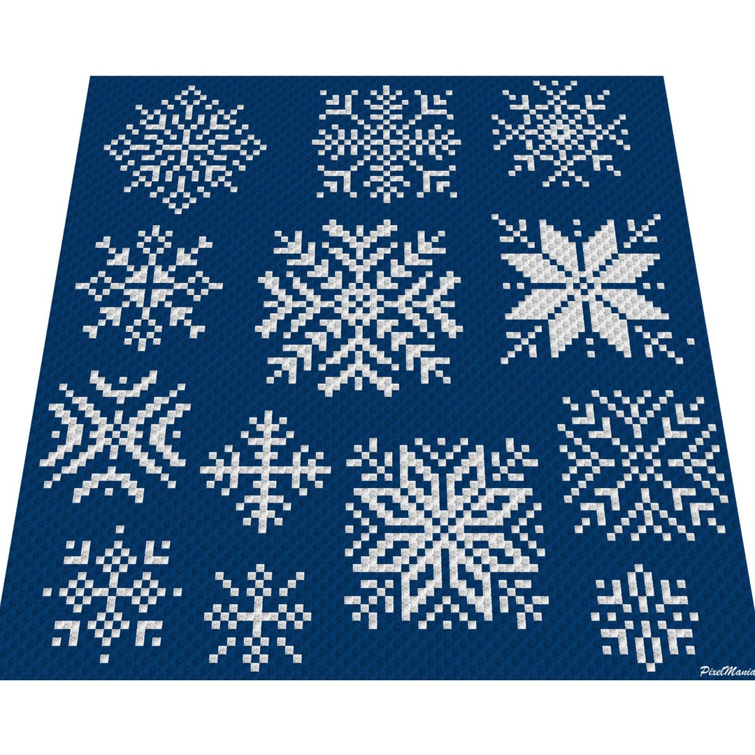13 SNOWFLAKES - Graph for C2C Crochet Blanket, Pillow, Poncho, Scarf ...