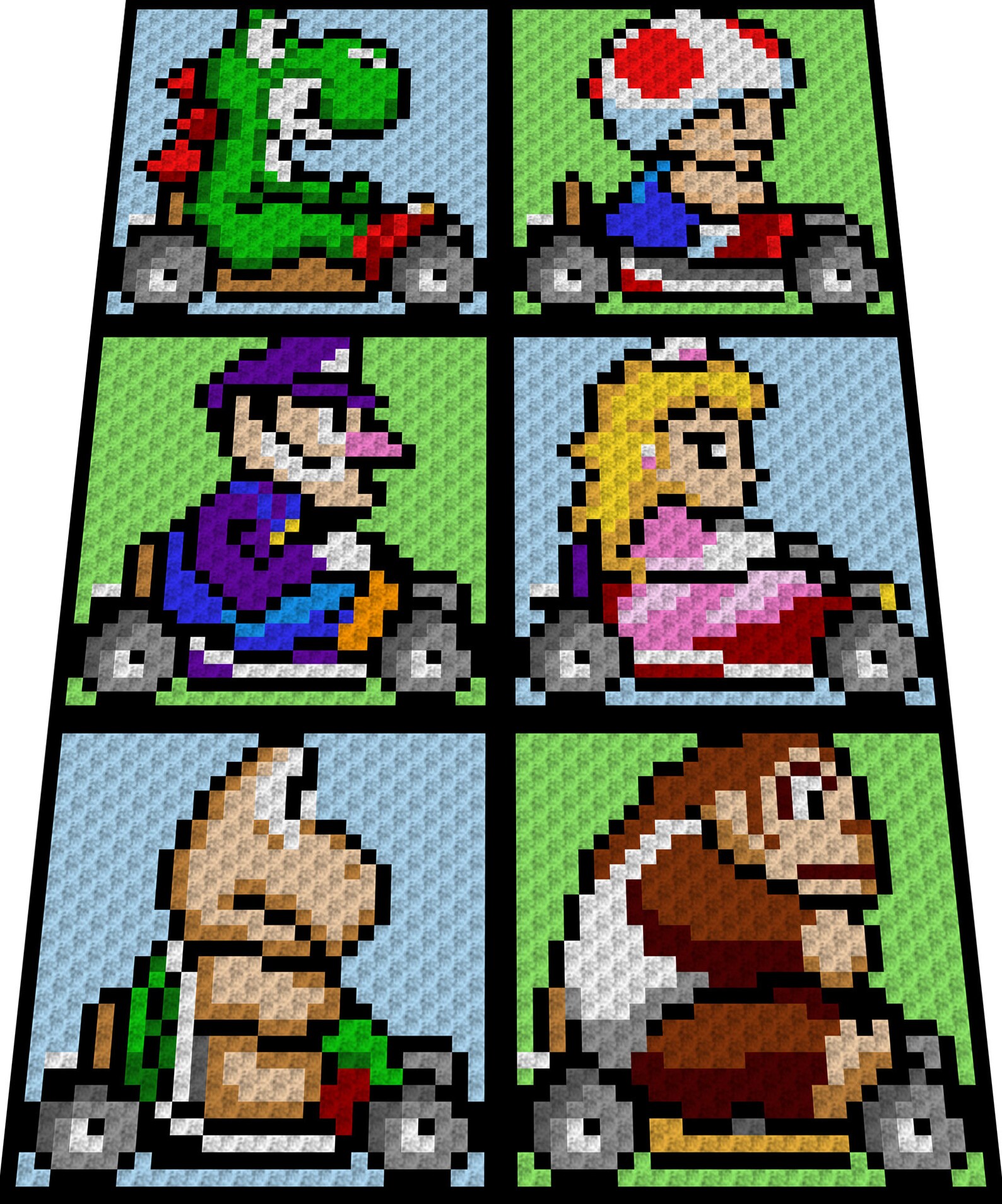 MARIO KART ADD on Super Mario Inspired Graph for Blanket | Etsy