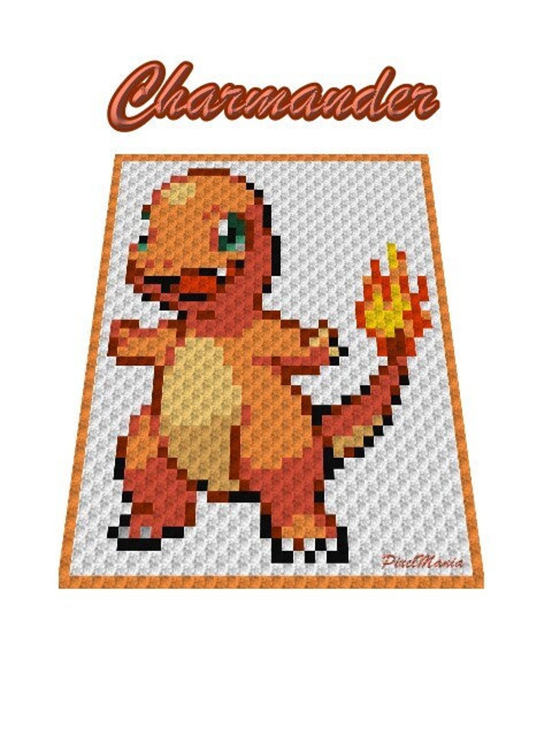 CHARMANDER - POKÉMON Inspired Graph for C2C Blanket - Etsy