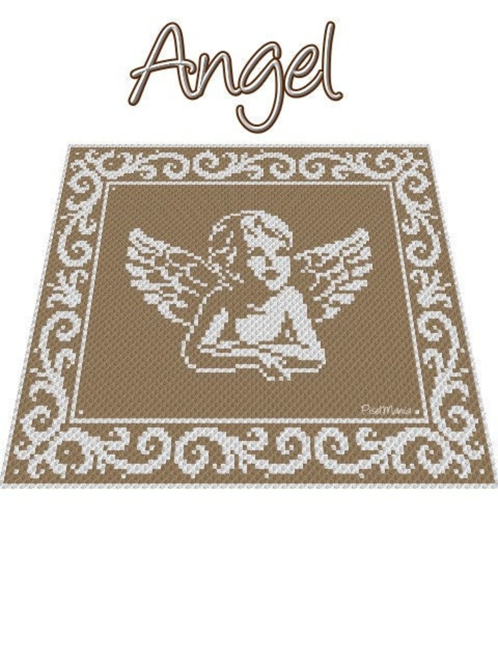 ANGEL - Graph for Crochet Sc Blanket, Written & Color Blocked ...