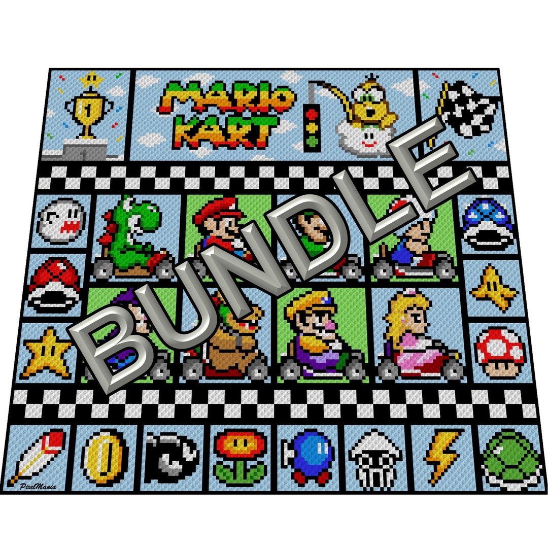BUNDLE - Mario KART XL Blanket - Super Mario Inspired Graph for Throw ...