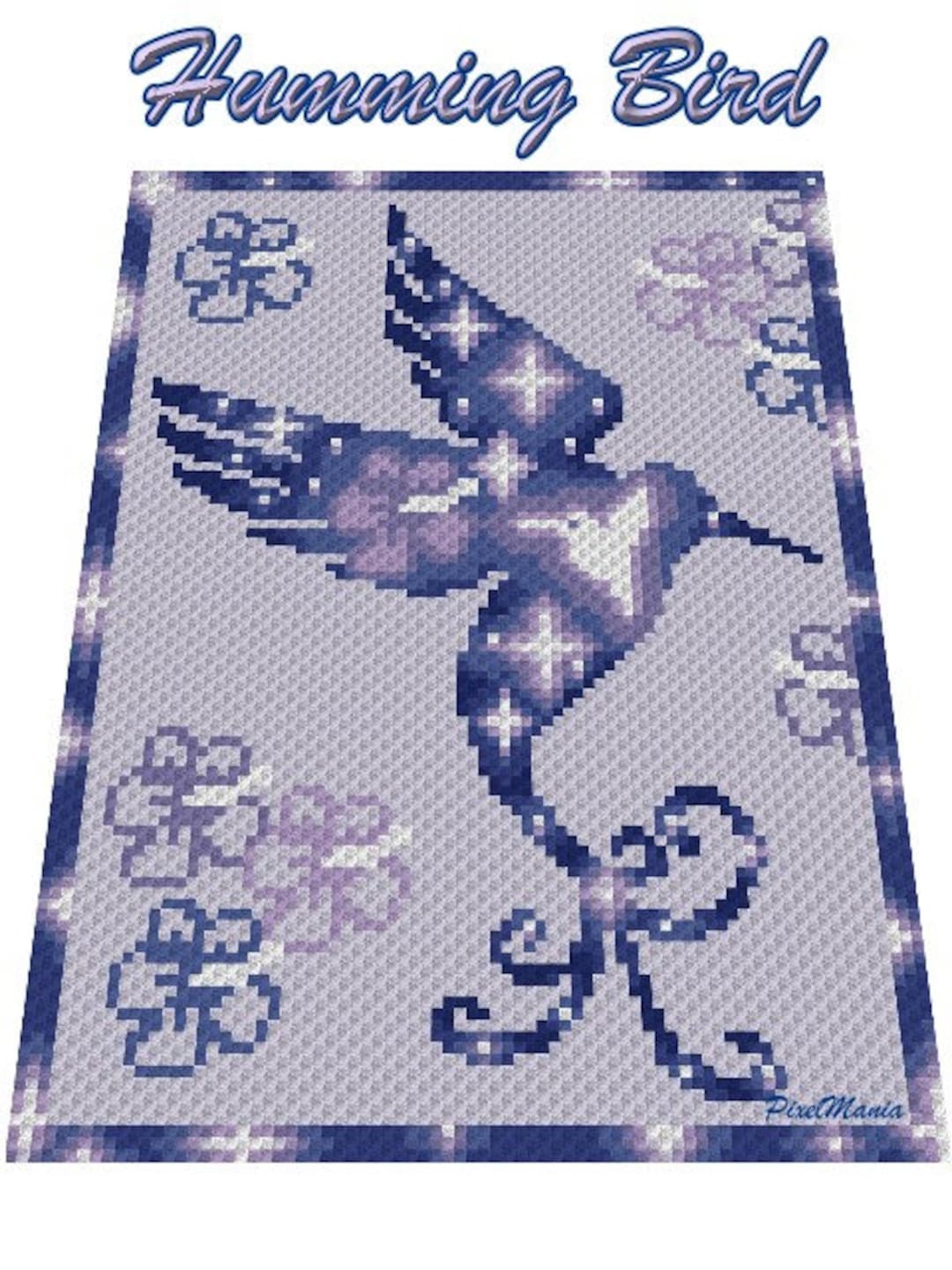 HUMMING BIRD SILHOUETTE Graph for Crochet C2c Blanket C2C - Etsy