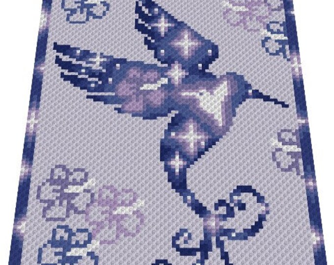 HUMMING BIRD SILHOUETTE Graph for Crochet C2c Blanket C2C - Etsy