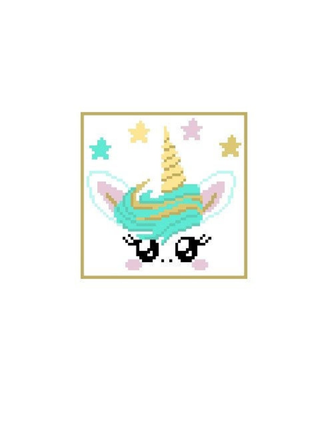 UNICORN Crochet Graph for Blanket, SC, Written & Color Blocked ...