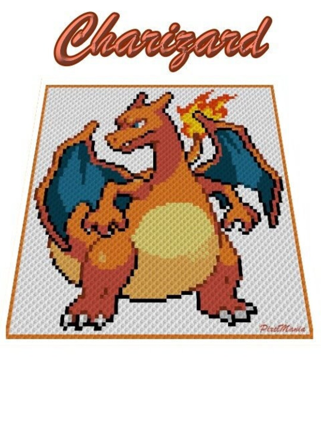 CHARIZARD - POKÉMON Inspired Graph for C2C Blanket - Etsy
