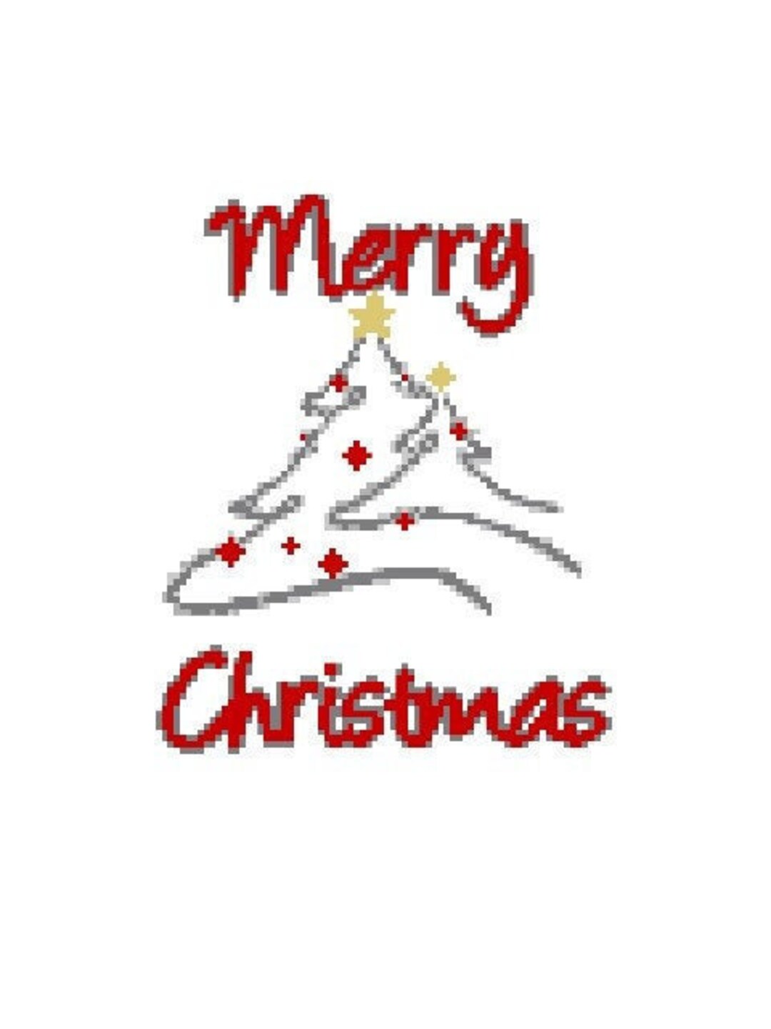 Merry Christmas, Crochet Graph for Blanket, SC, Written & Color Blocked ...