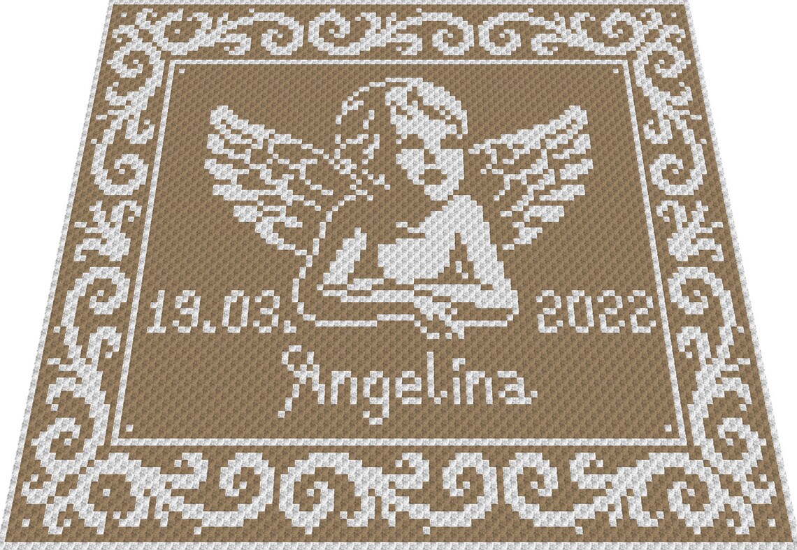 ANGEL - Graph for Crochet Sc Blanket, Written & Color Blocked ...