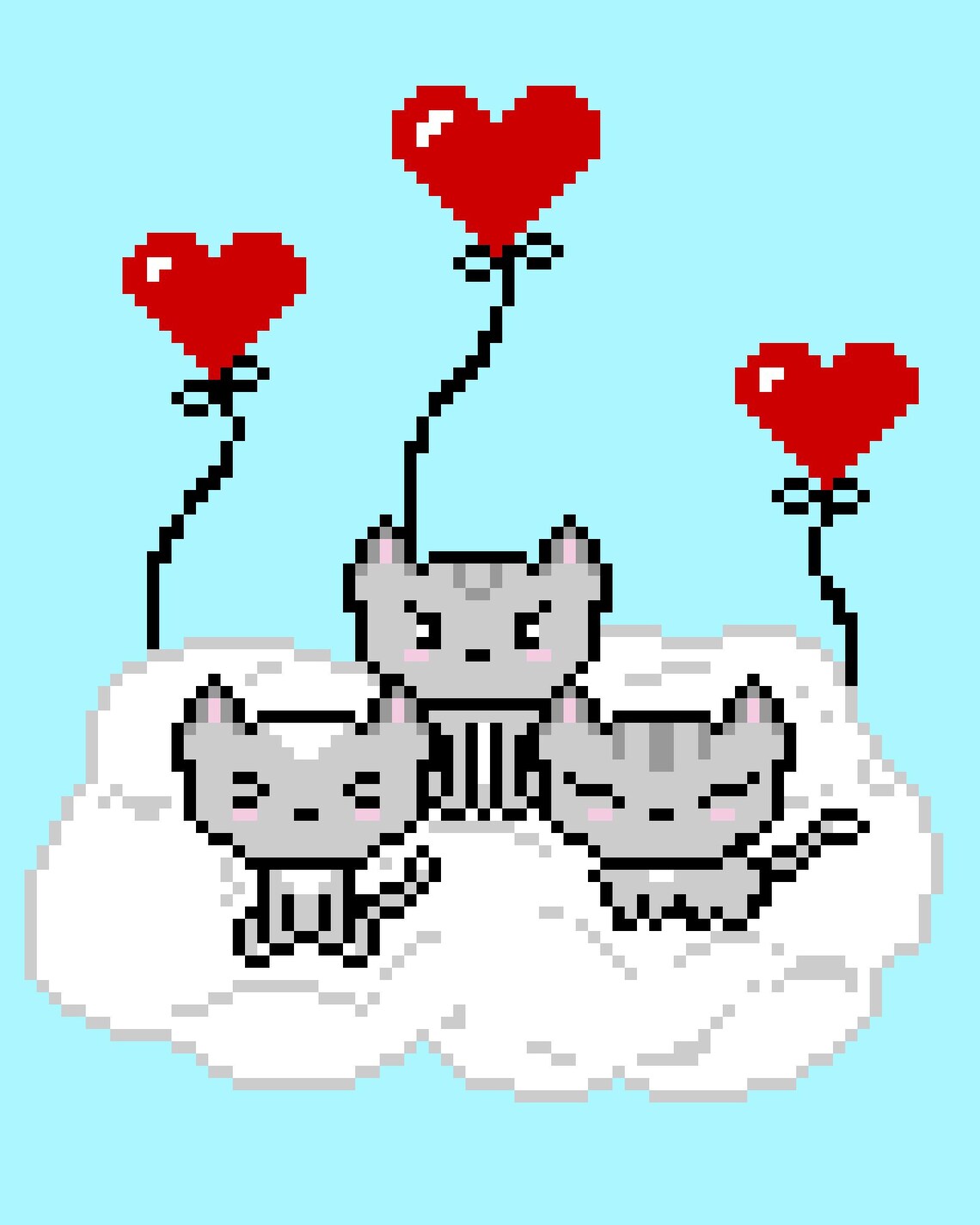 3 Little Cats Crochet Chart Graphic c2c Mini C2c Sc Hdc | Etsy