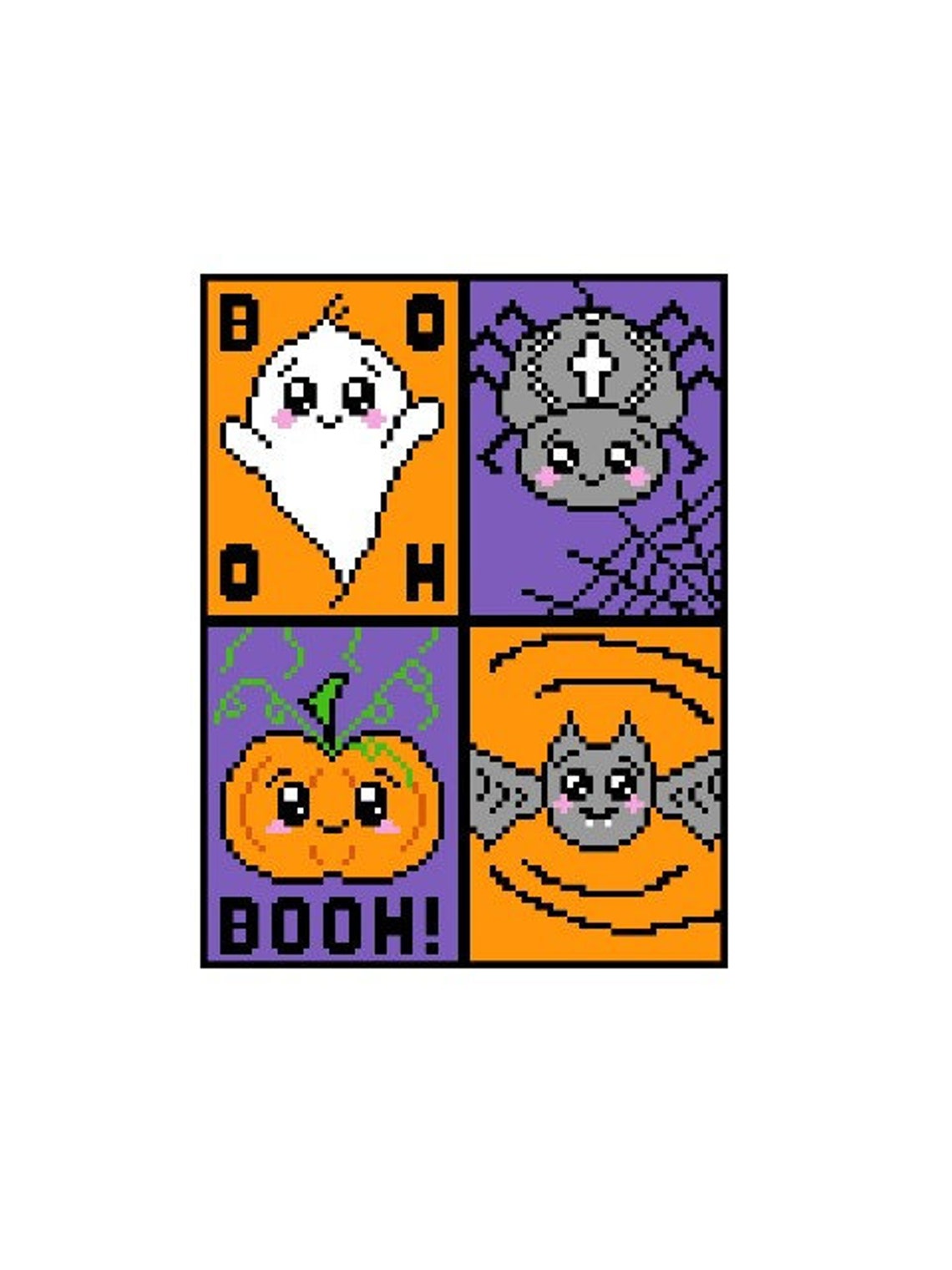 HAPPY HALLOWEEN Graph for Blanket, C2C, Written Instructions for Corner ...
