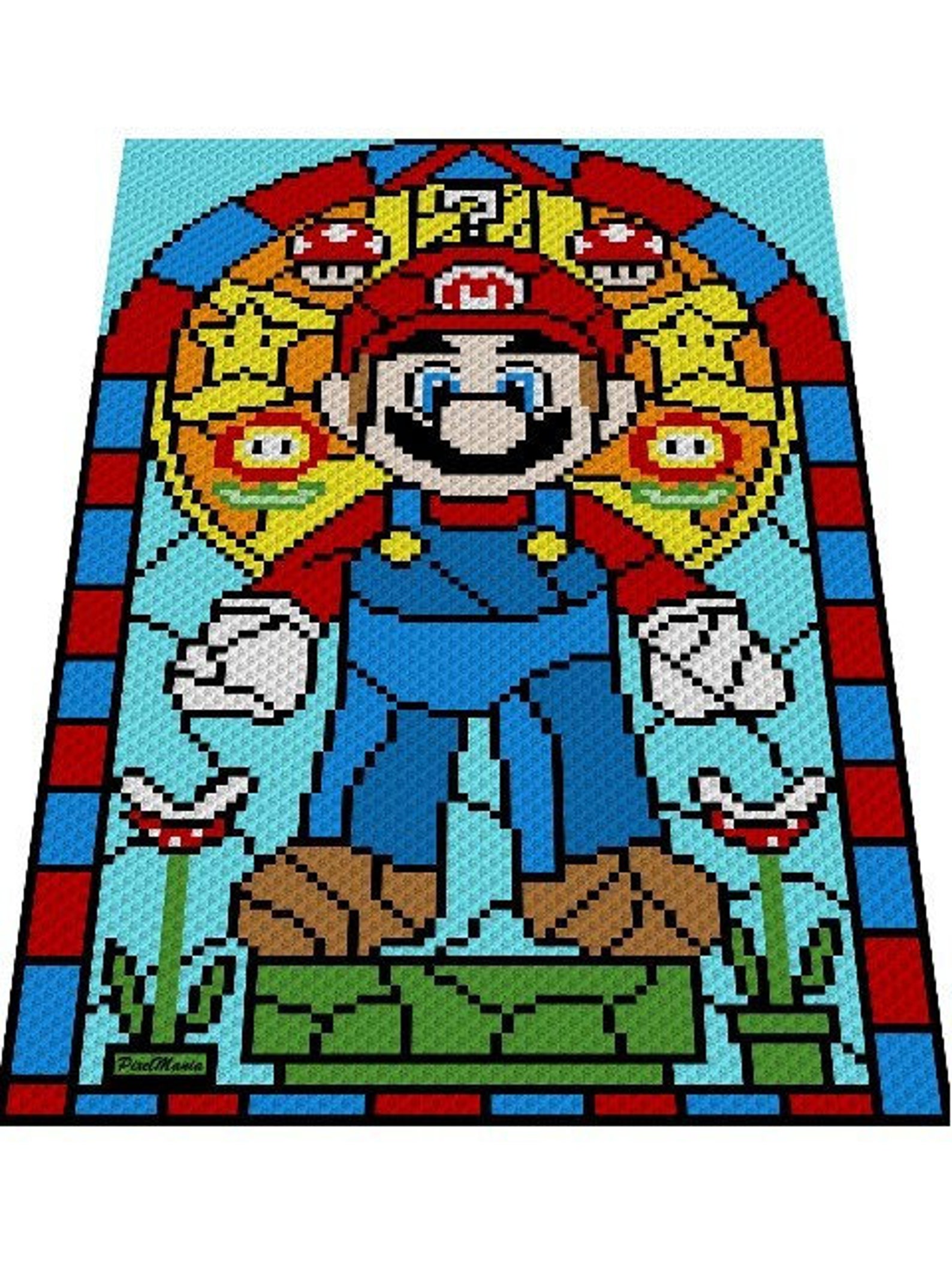 SUPER MARIO Stainted Glass - C2c Graph - Etsy UK