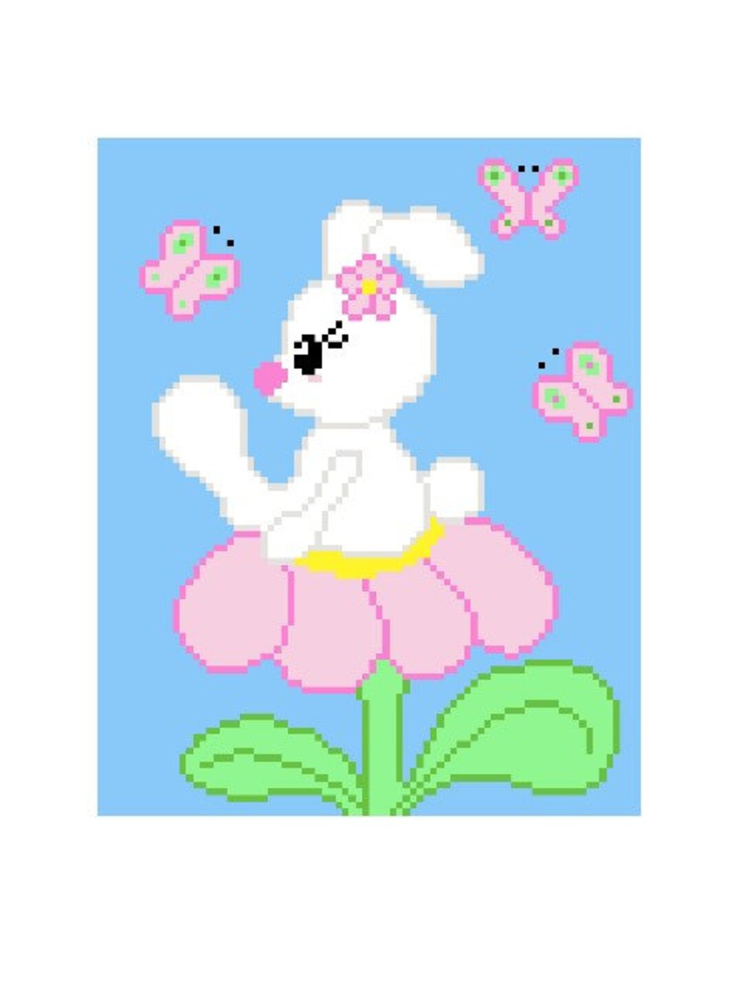 BUNNY SUE, Crochet Graph for Blanket, SC, Written & Color Blocked ...