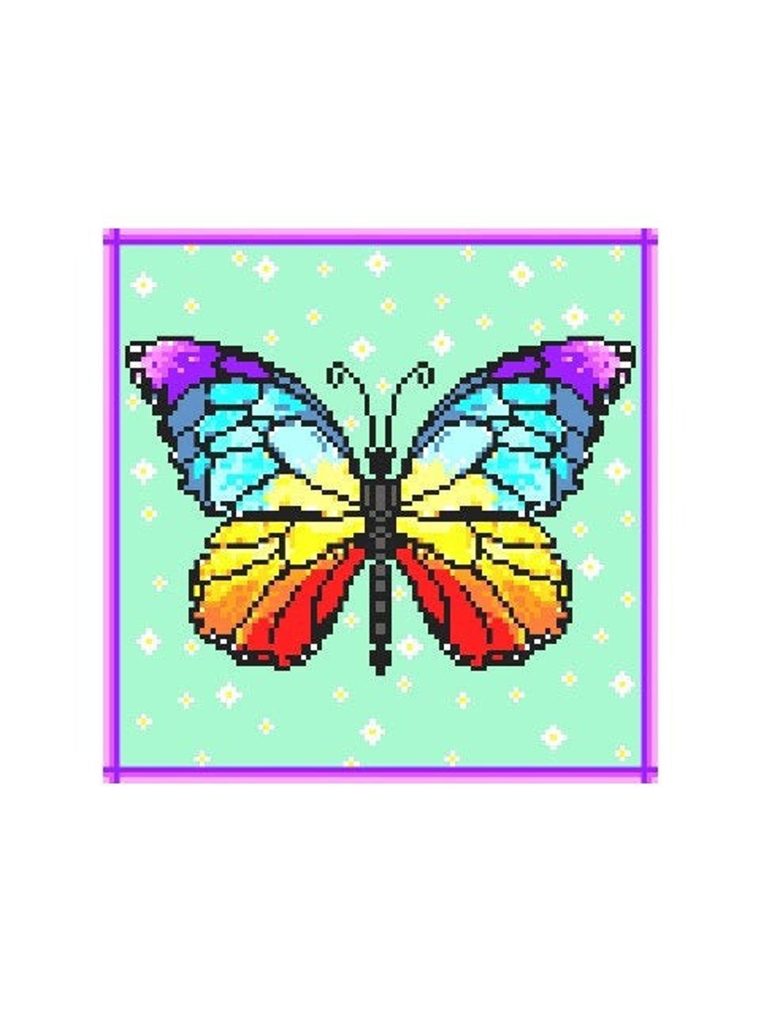RAINBOW BUTTERFLY - Crochet Graph for Blanket, SC, Written & Color ...