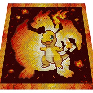 CHARMANDER in CHARIZARD SILHOUETTE - Pokémon Inspired Graph for C2C ...