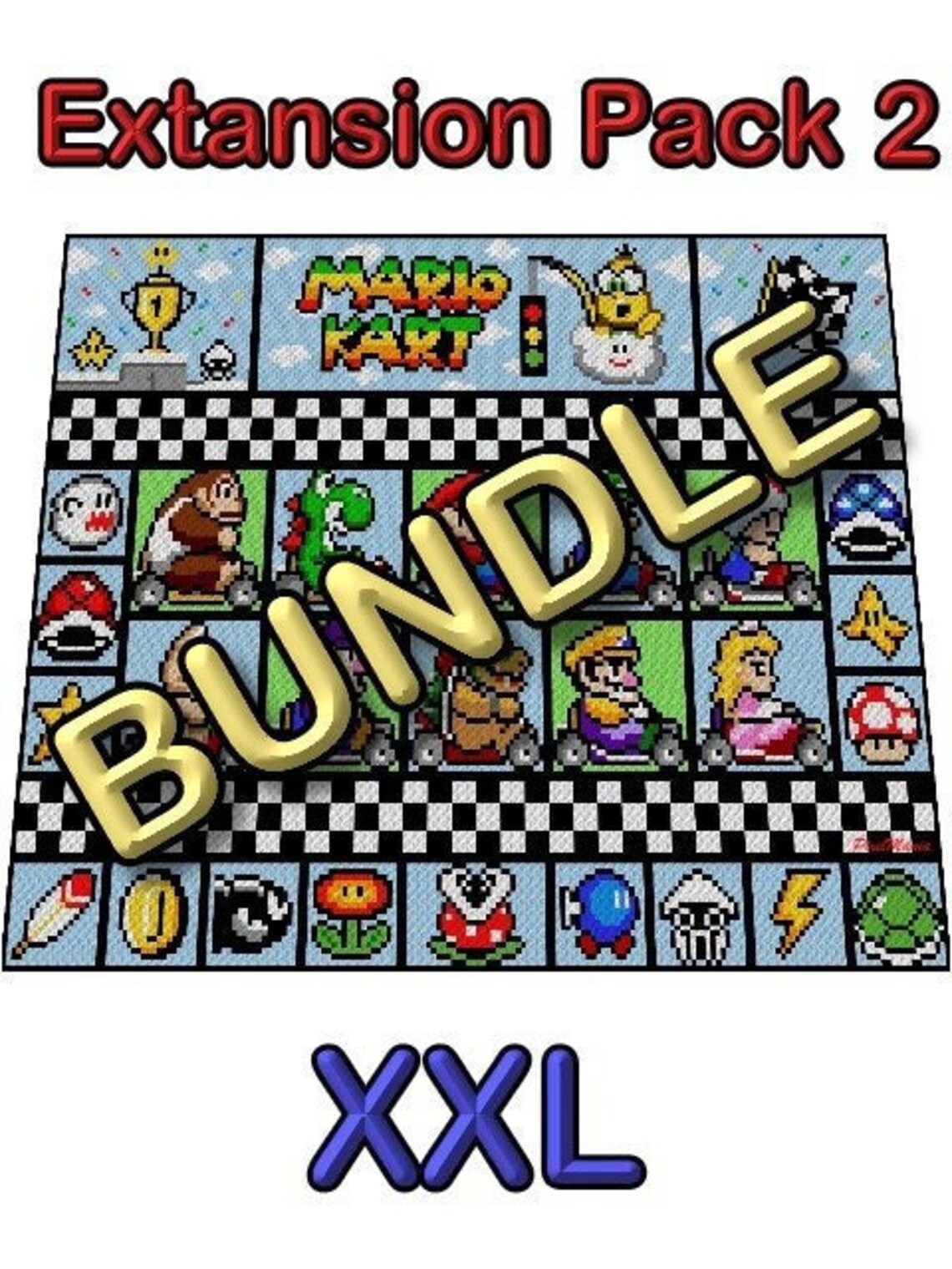 BUNDLE - Mario KART XXL Blanket - Super Mario Inspired Graph for Throw ...