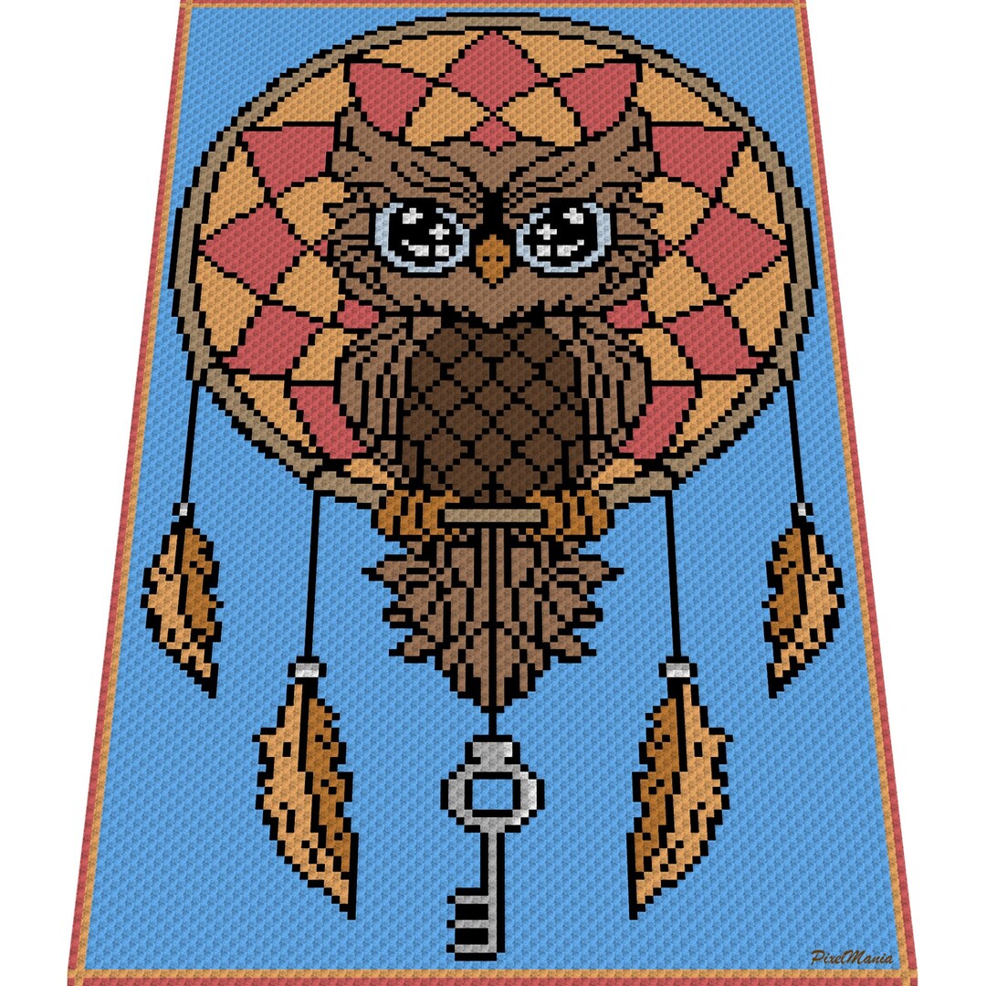 OWL DREAMCATCHER - Graph for Crochet C2c Blanket, C2C, Written & Color ...