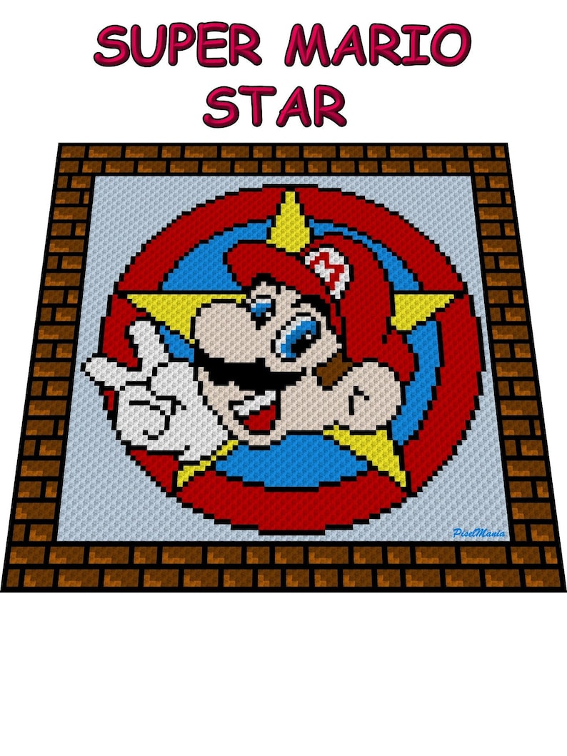 SUPER MARIO STAR C2c Graph - Etsy