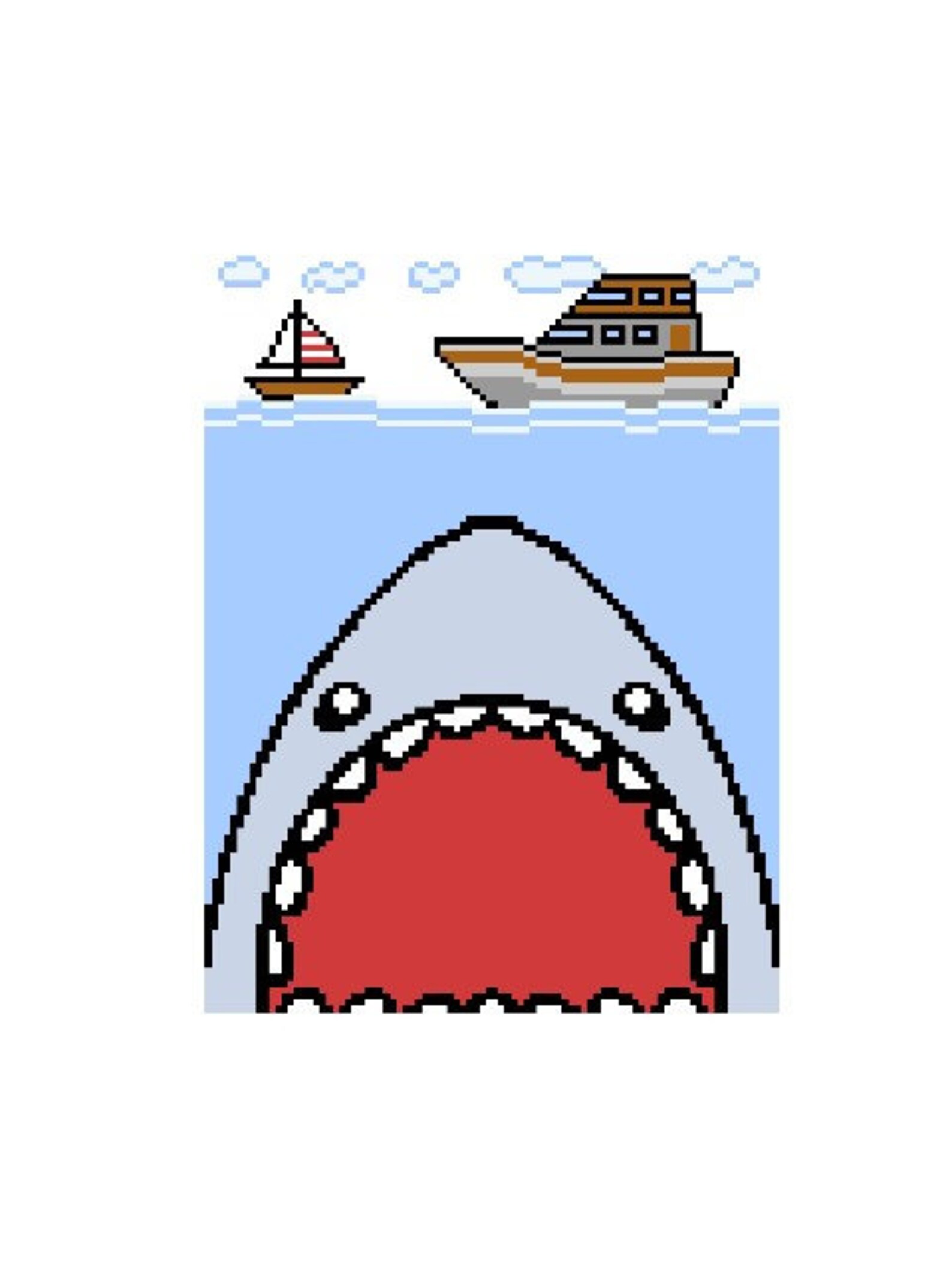 SHARK - Crochet Graph for Blanket, Narwhales SC, Written & Color ...