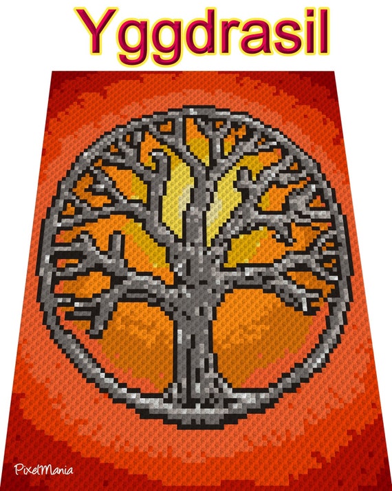 YGGDRASIL and the RISING SUN Crochet Graph for Blanket C2C - Etsy