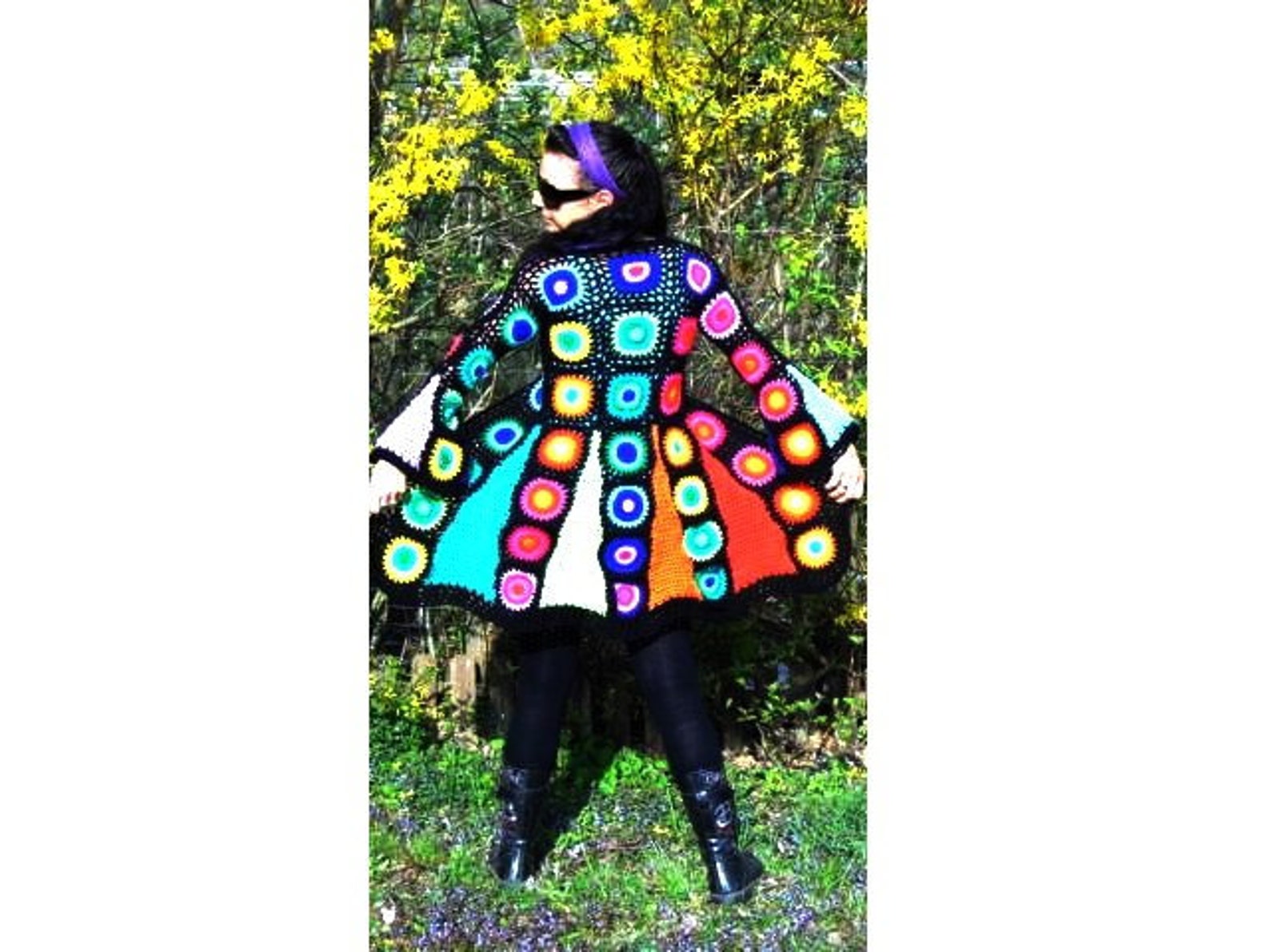 CROCHET PATTERN Rainbow Circles Coat E-book Instant - Etsy