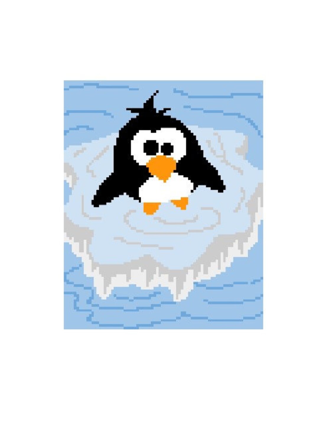 PENGUIN Pingu-pongo, Crochet Graph for Blanket, SC, Written & Color ...