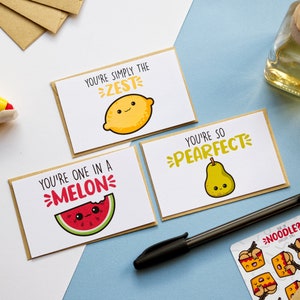 10 Mini Kawaii Note Cards Blank Backed With Envelopes, Blank Back ...