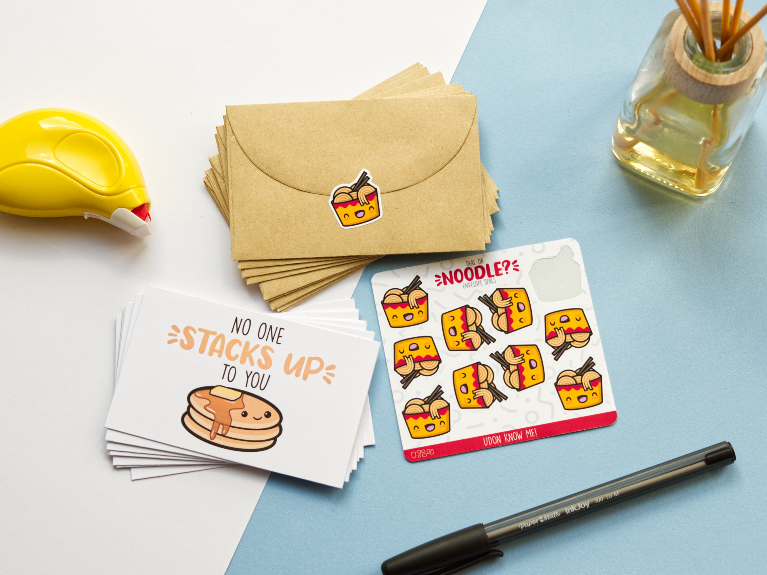 10 Mini Kawaii Note Cards Blank Backed With Envelopes Blank - Etsy UK