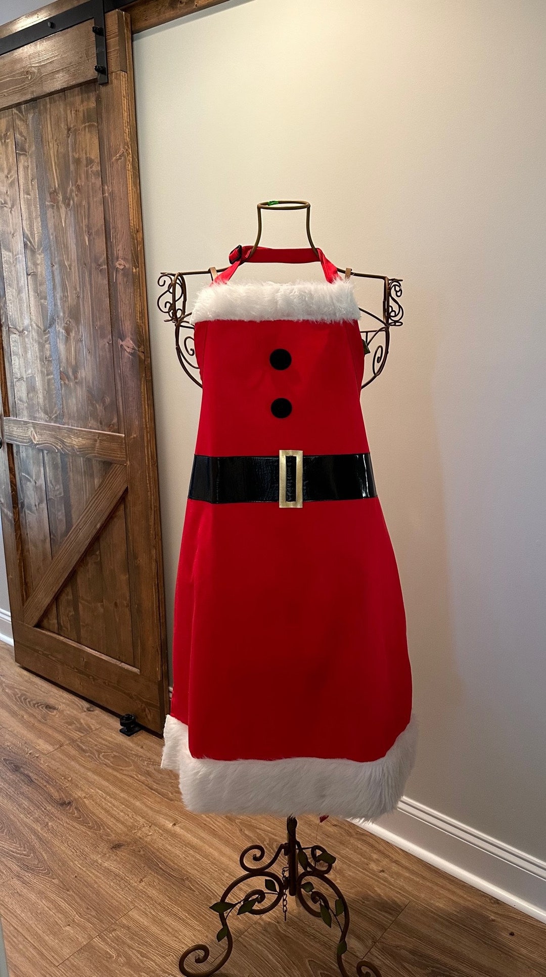 Christmas Red Santa Apron - Etsy