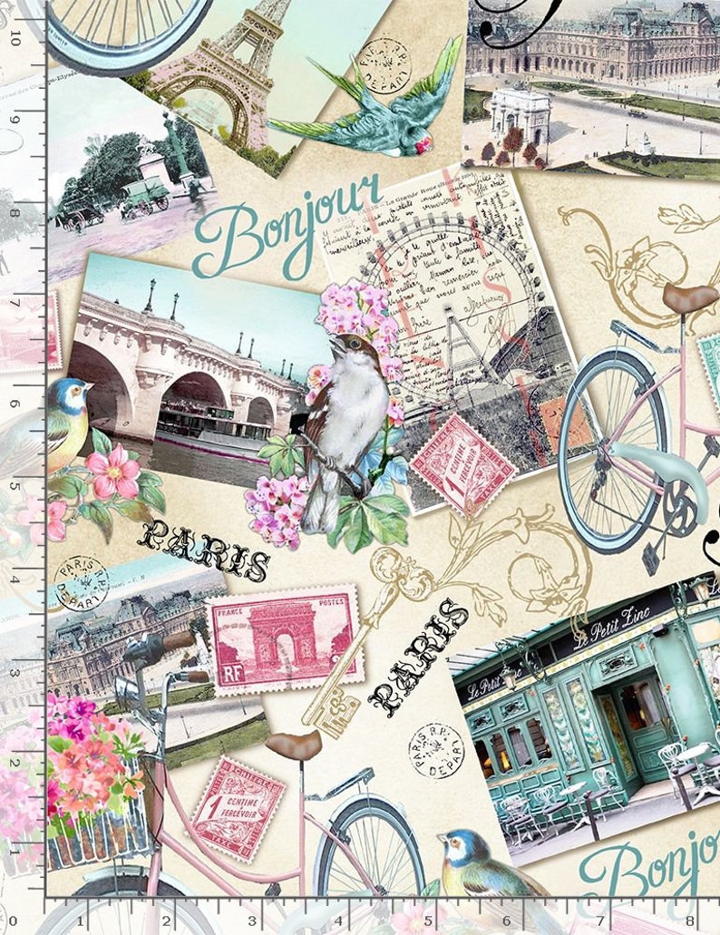PARIS COLLAGE From the Paris Atelier Collection for Timeless Treasures ...