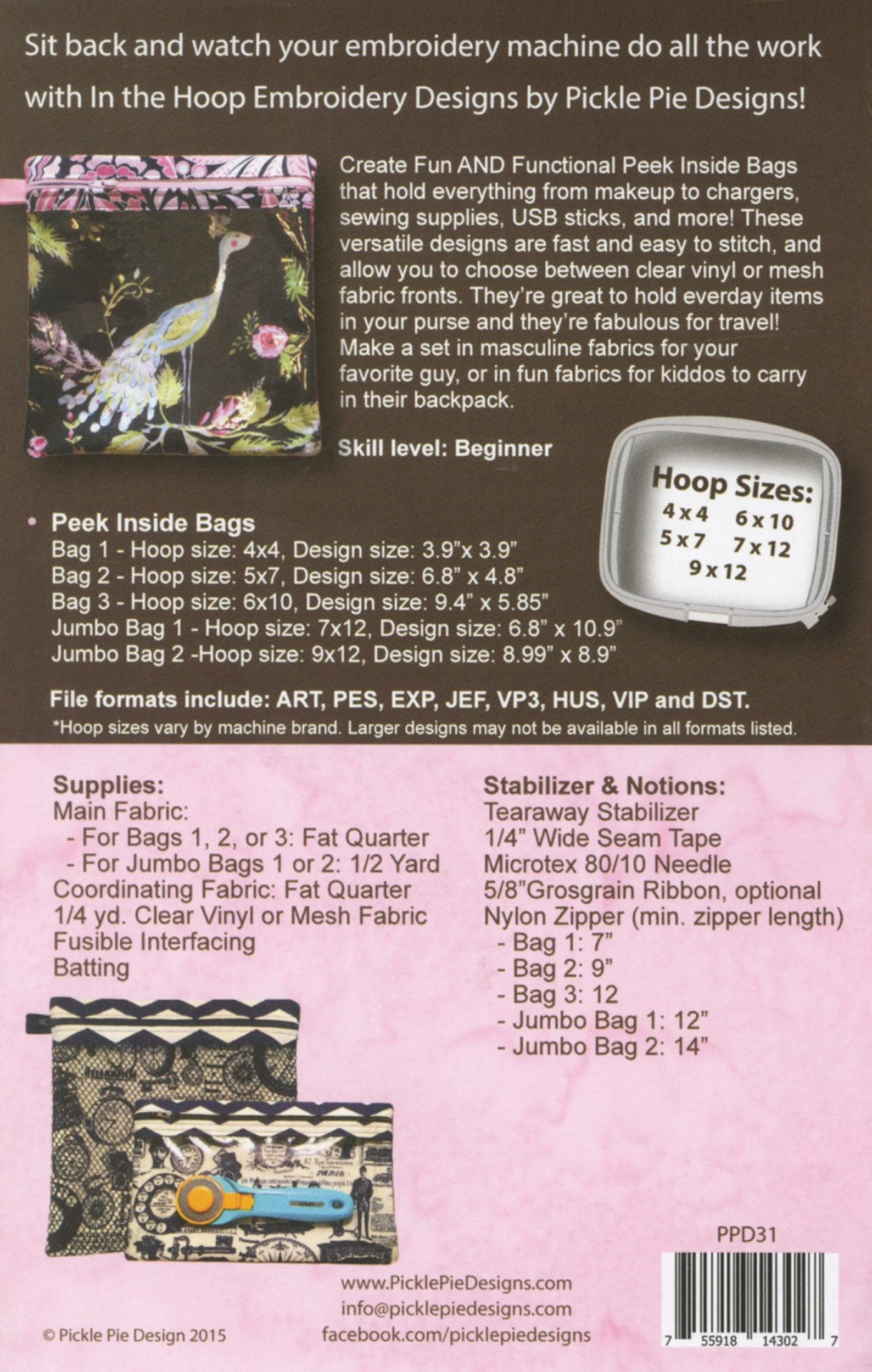 Embroidery Machine: CD Peek Inside Bag Collection - Etsy