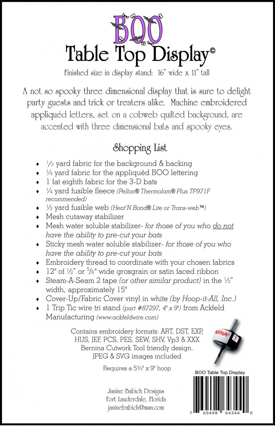 BOO Table Top Display Pattern JBDBOO by Janine Babich - Etsy