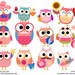 Summer owls Digital clip art for Personal and Commercial use | Etsy