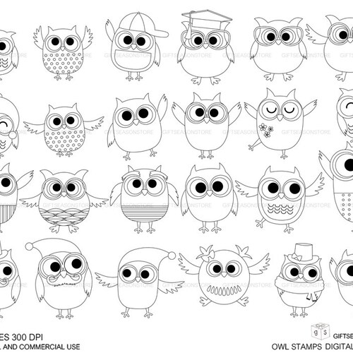 Easter Owls Digital Clip Art for Personal and Commercial Use - Etsy
