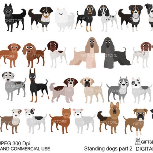 Doodle Dogs Digital Clip Art for Personal and Commercial Use - Etsy