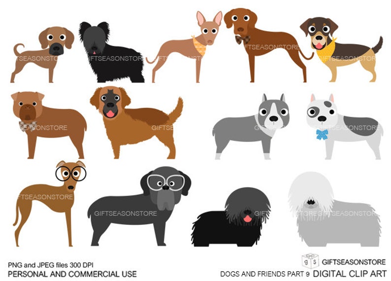 Dogs and Friends Clip Art Part 9 for Personal and Commercial | Etsy UK