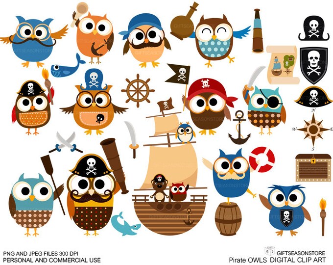 School Owls Digital Clip Art for Personal and Commercial Use - Etsy