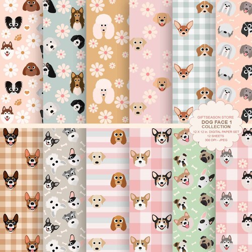 Puppies Digital Paper Dog Digital Backgrounds Part 3 INSTANT - Etsy