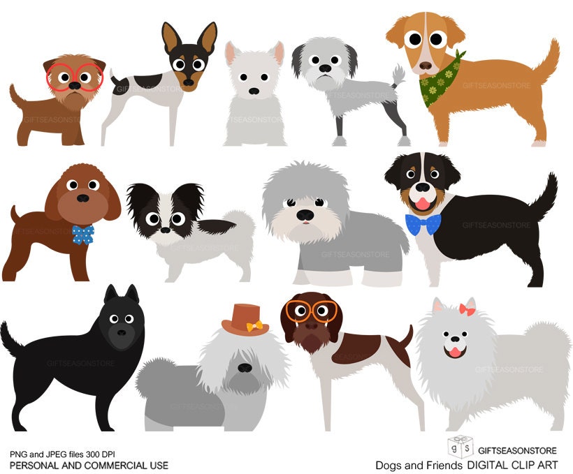 Dogs and Friends Clip Art Part 6 for Personal and Commercial - Etsy