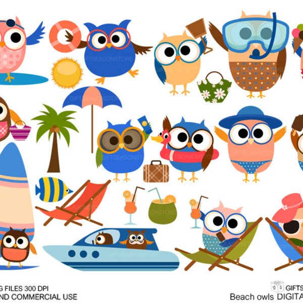 Owl Digital Clip Art - Etsy