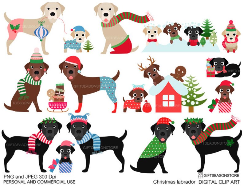 Christmas Labrador Retriever Winter Labrador Retriever Digital - Etsy