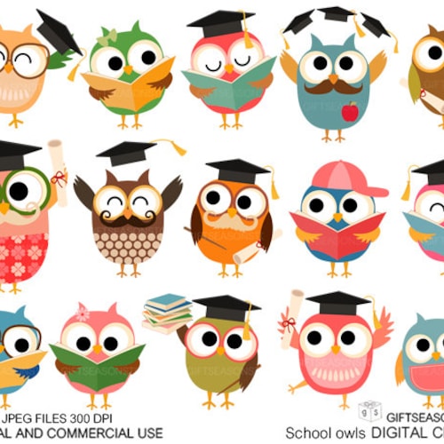 Cute School Owl Clip Art