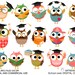School owls Digital clip art for Personal and Commercial use