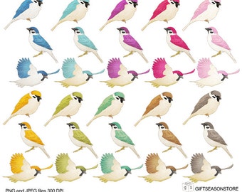 20 Birds Digital Clip Art for Personal and Commercial Use | Etsy