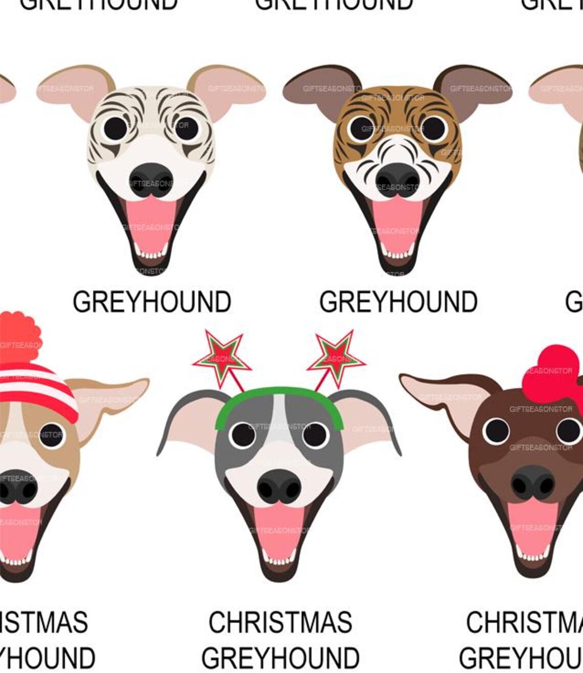 Greyhound Face Digital Clip Art for Personal and Commercial Use ...