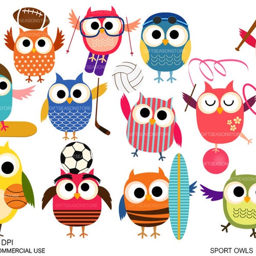 Easter Owls Digital Clip Art for Personal and Commercial Use - Etsy
