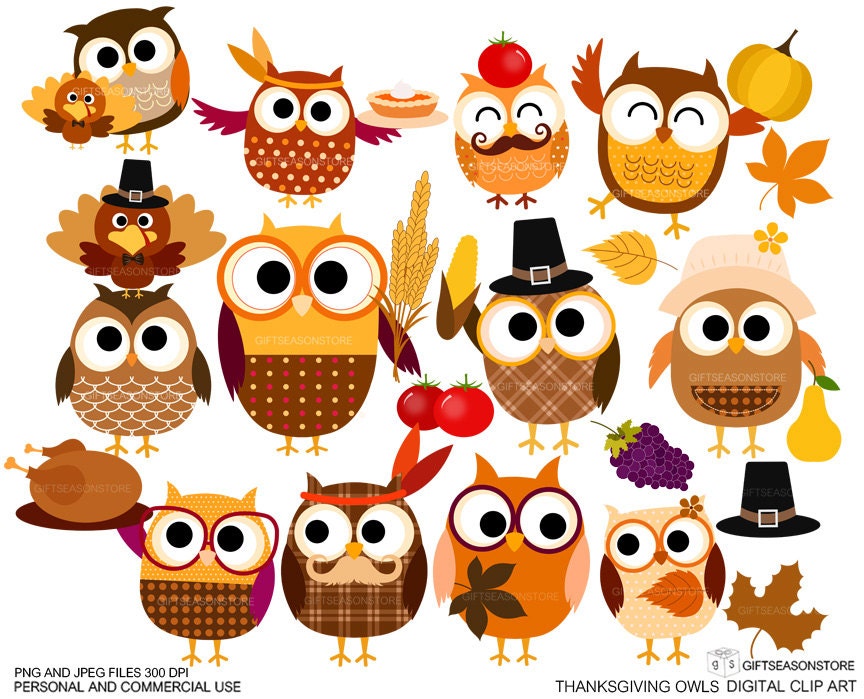 Thanksgiving Owl Clipart