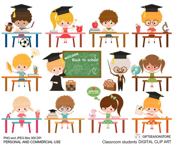 Classroom Student Digital Clip Art for Personal and Commercial | Etsy