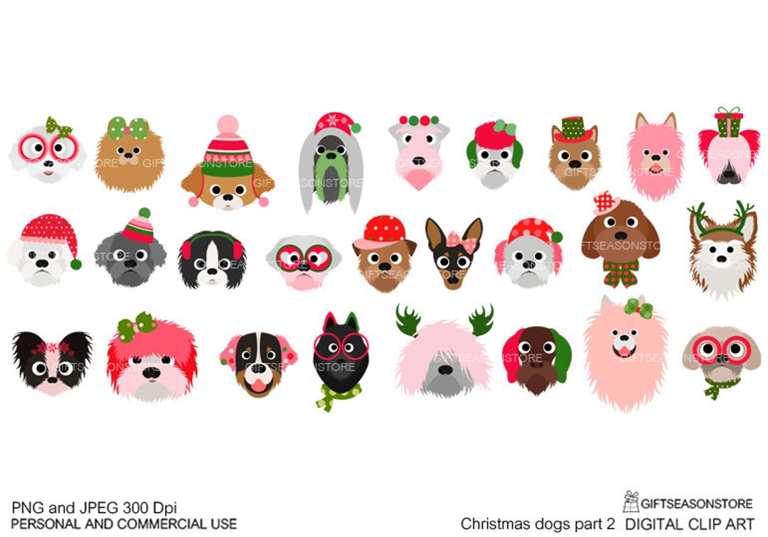 Christmas Dog Digital Clip Art Part 2 for Personal and Commercial Use ...