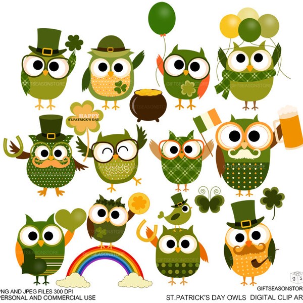 St Patricks Day Owl - Etsy