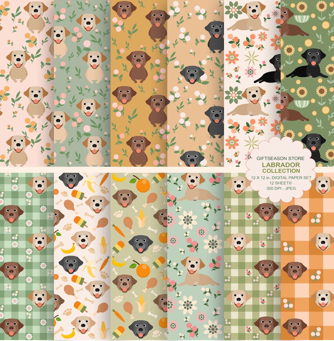 Labrador Digital Paper Dog Digital Backgrounds - INSTANT DOWNLOAD - Etsy